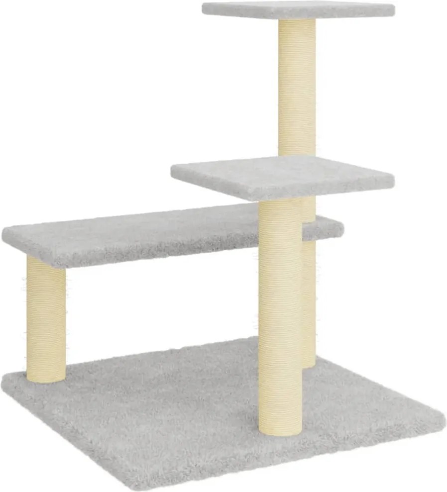 Škrabadlo pro kočky se sisalovými sloupky světle šedé 61 cm 172086