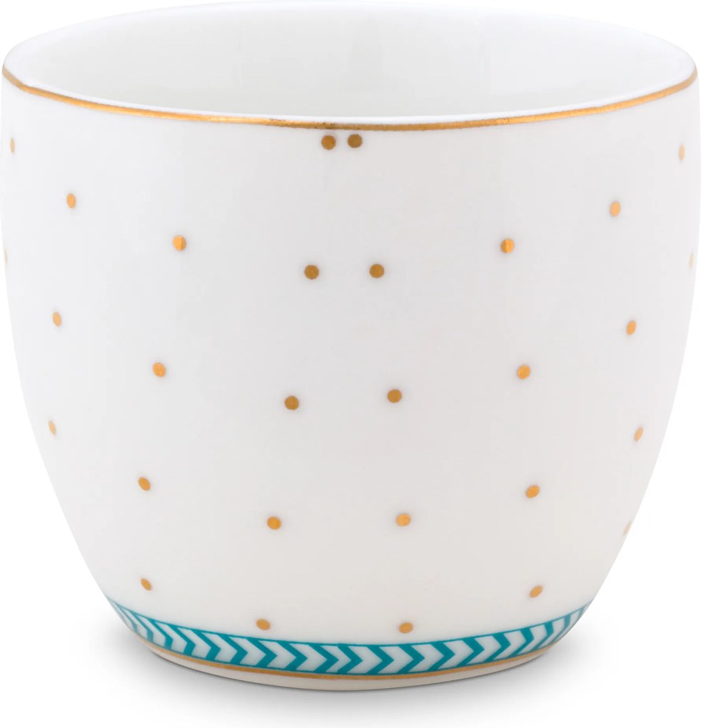 Pip Studio Jolie Dots Gold Kalíšek na vajíčko, bílý (porcelánová vajíčkovka)