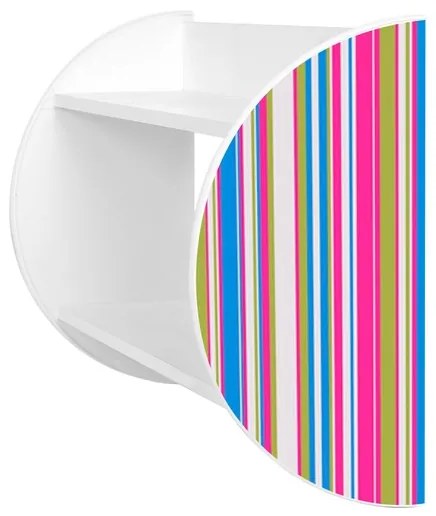 Svetmimi Dětská polička s obrázkem růžové proužky 84 x 56 x 28 cm