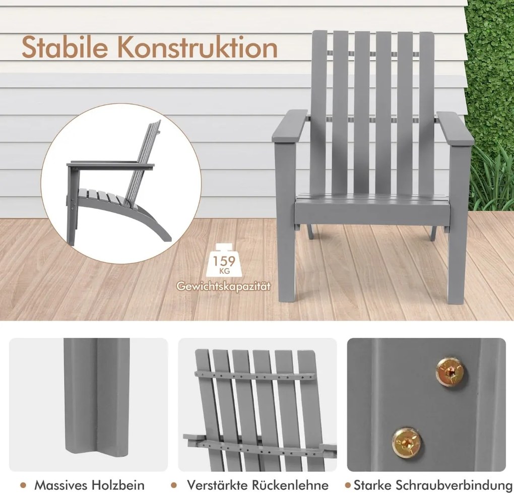 Costway Adirondack Chair zahradní židle z akáciového dřeva