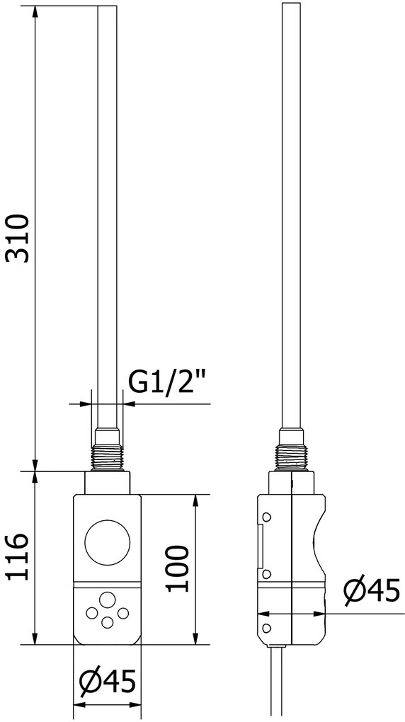 Mexen Mars, elektrické topné těleso 700 x 500 mm, 300 W, bílá, W110-0700-500-2300-20