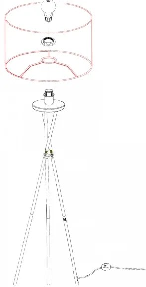 Eglo 95539 - Stojací lampa FONDACHELLI 1xE27/60W/230V