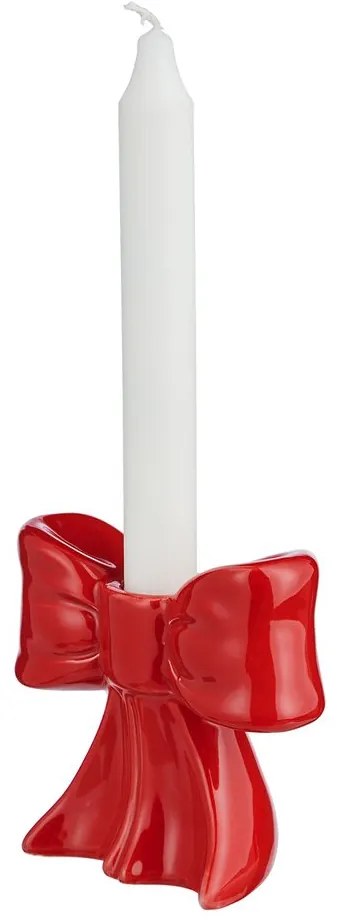 PRESENT Svícen mašle 10 cm - červená