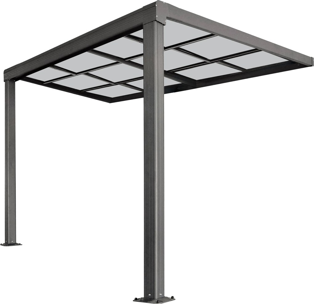 Hliníková pergola BestBerg PZ-9A / 9 m² / antracit/šedá