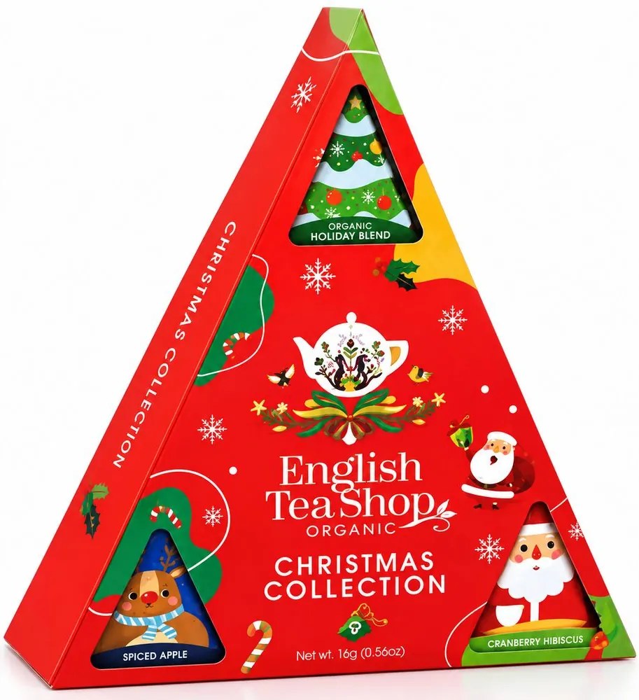 ENGLISH TEA SHOP Sada čajových pyramidek "Christmas Collection" 9 ks - červená