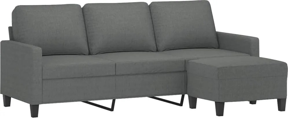 3místná pohovka s podnožkou tmavě šedá 180 cm textil 3201038