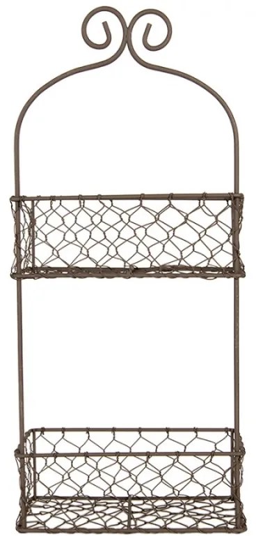 Drátěná závěsná polička se 2 košíky Filaire – 20x12x45 cm
