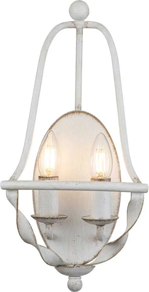 Elstead BRADBURY nástěnná Farmhouse lampa 2xE14 antická bílá