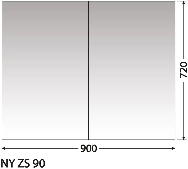 INTEDOOR zrcadlová skříňka bez osvětlení NY ZS 90 Varianta: D331 Dub Chamonix