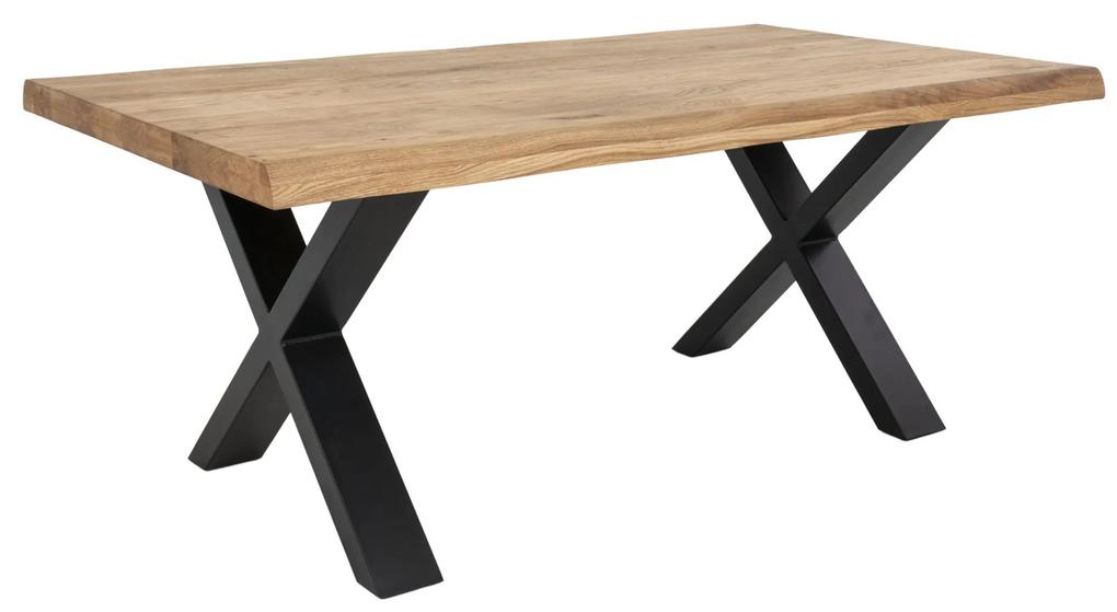 Dubový konferenční stolek Tamko z masivu 120 cm, přírodní/černá