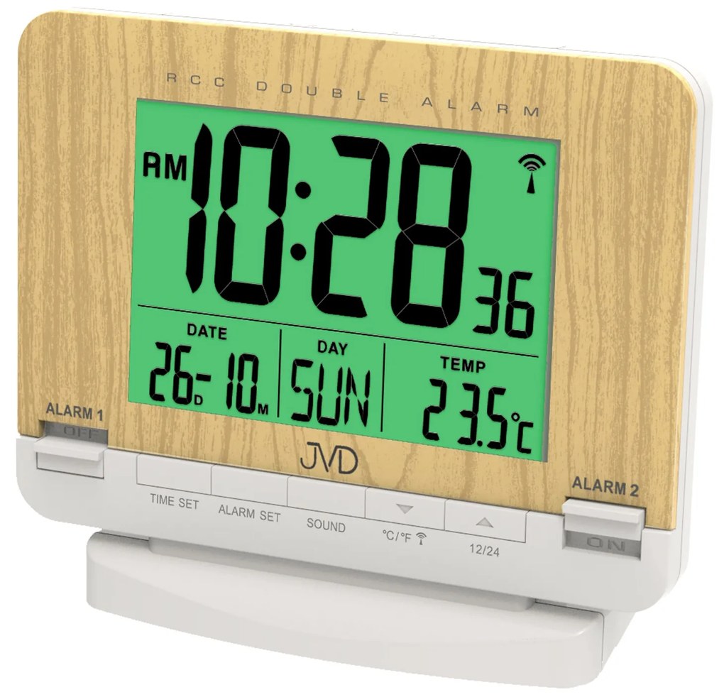 Digitální rádiem řízený budík JVD bílý RB9242.1
