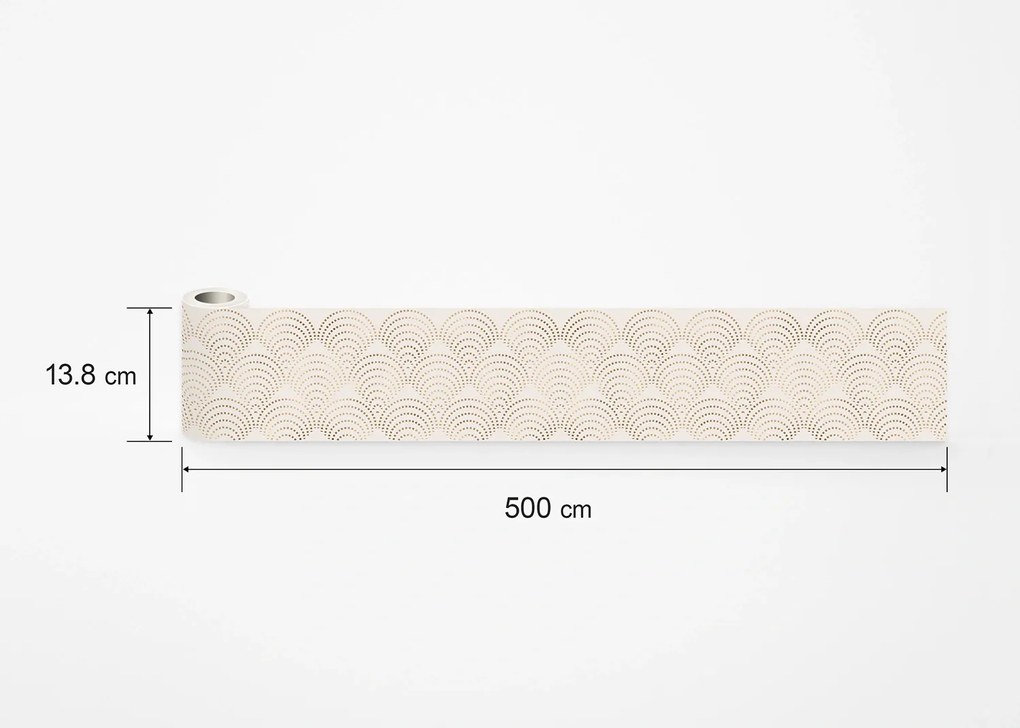 Samolepící bordura na zeď Béžová Pávová Mozaika | 5 m x 13.8 cm | DWB8463