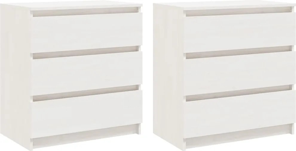 Noční stolky 2 ks bílé 60 x 36 x 64 cm masivní borovice 3093548
