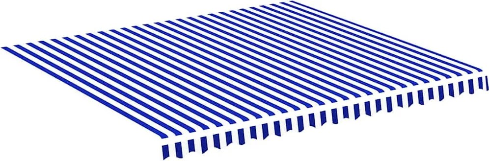 Náhradní plachta na markýzu modrá a bílá 400 x 350 cm polyesterová 311918