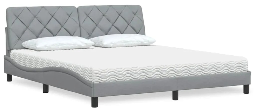 Postel s matrací světle šedá 180 x 200 cm textil 3310755