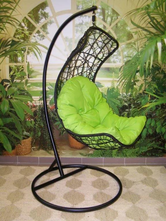 závěsné relaxační křeslo DIANA - zelený sedák