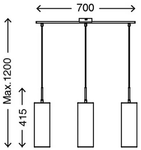 Briloner 4712-037 - Lustr na lanku 3xE27/25W/230V