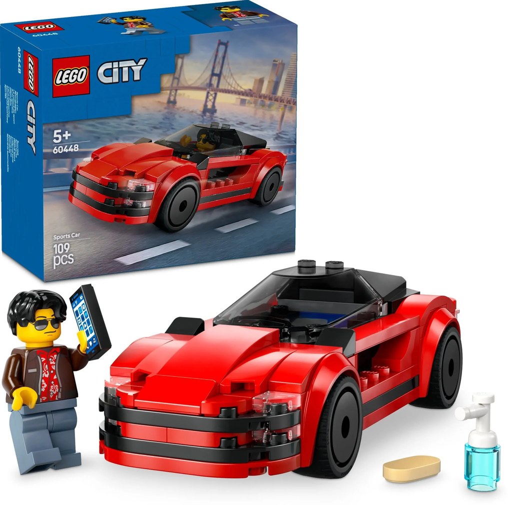 Lego city 60448 červený sporťák 5702017812403