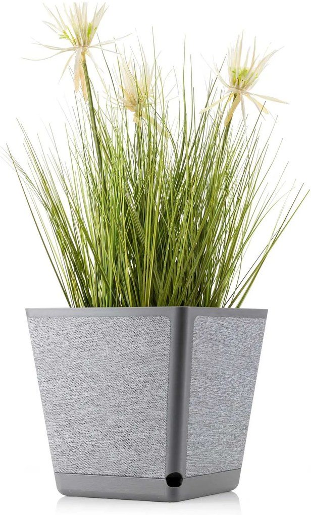 PLASTOVÝ KVĚTINÁČ PILEA TX 24X24 CM ŠEDÁ