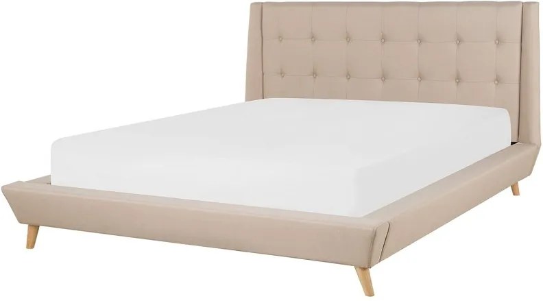 Béžová čalouněná postel 160 x 200 cm TOURS