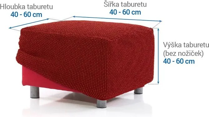 Super strečové potahy NIAGARA cihlová taburet (40 - 60 cm)