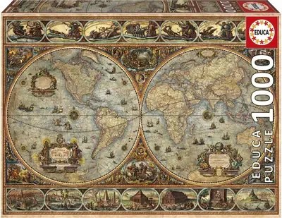 EDUCA Puzzle Historická mapa světa / 1000 dílků