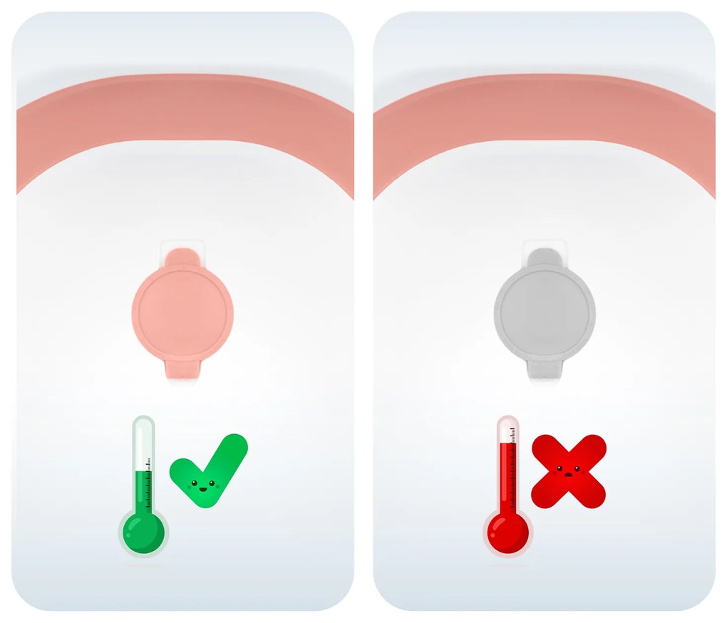 Skládací vanička pro kojence s teploměrem a vložkou Ricokids RK-287 v bílé a růžové barvě