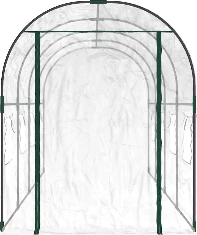 Skleník průhledný 160 x 400 x 190 cm PVC práškově lakovaná ocel 317247