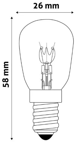 Prémiová žárovka do trouby E14 15W 90lm T26
