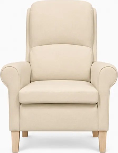 křeslo relaxační, odpočinkové, ušák, dřevo/textil, 101x95x75 cm, přírodní/krémová, Dekorino KR20260040