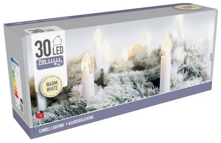 Vánoční světelný LED řetěz Candle Lights, 30 LED svíček