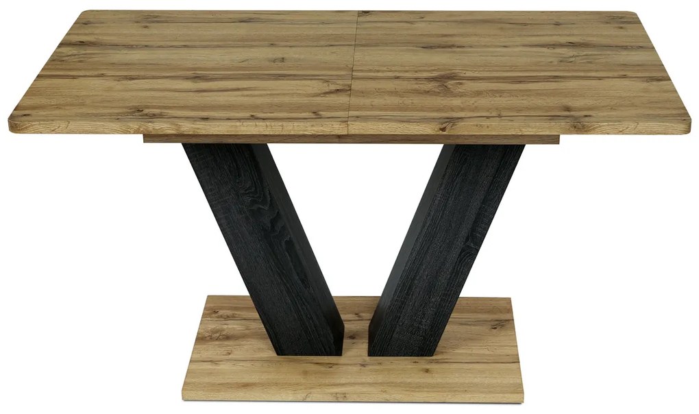 AUTRONIC Jídelní stůl, 140-180x80x76 cm, MDF deska, 3D dekor divoký dub