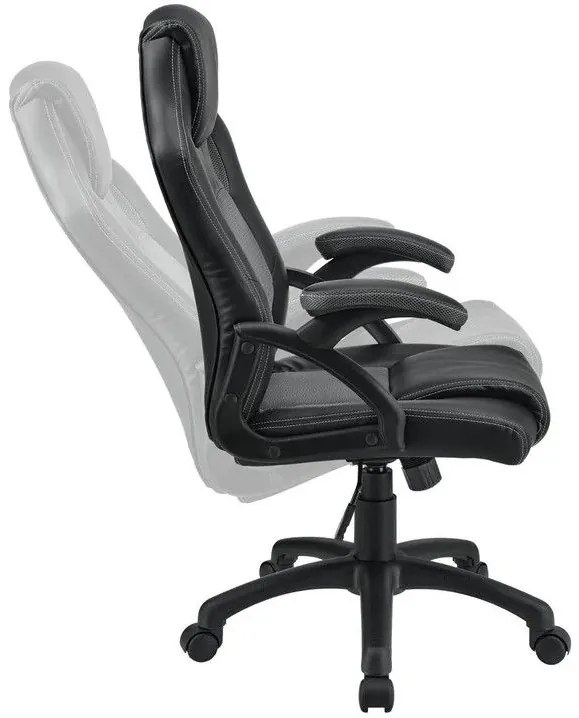 Ergonomická kancelářská židle, černá, polohovatelná opěrka