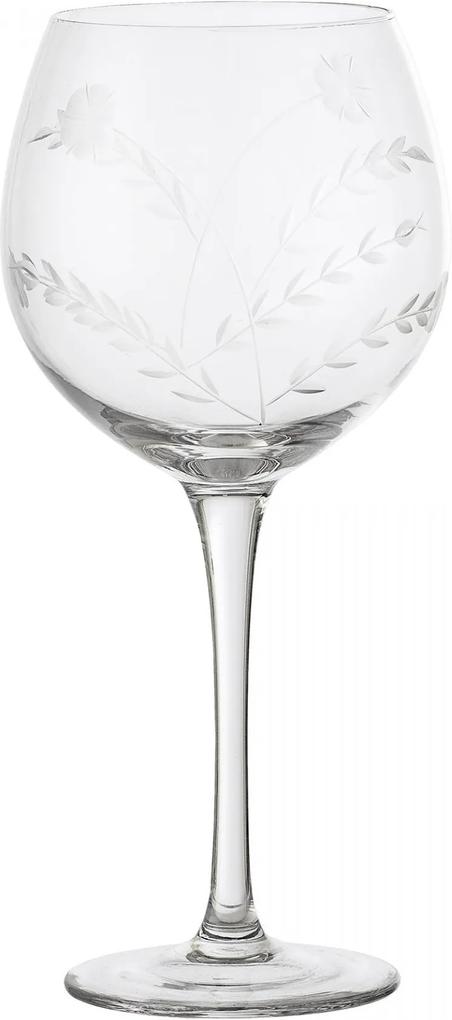 Bloomingville Sklenice na víno Clear Glass, čirá barva, sklo 500 ml