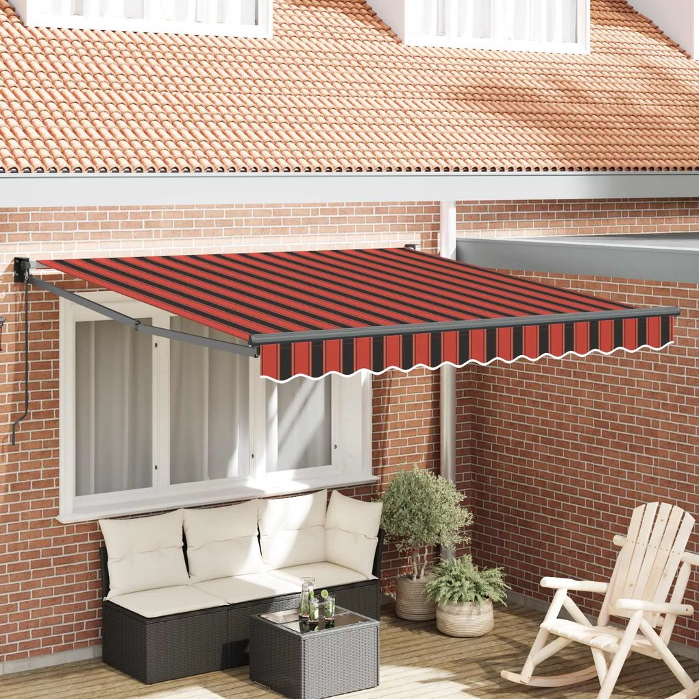 Stahovací markýza Oranžová a hnědá 300 x 250 cm 3329947