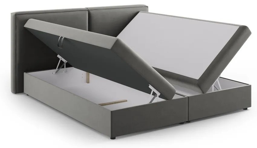 Šedá boxspring postel s úložným prostorem 180x200 cm Arendal – Cosmopolitan Design