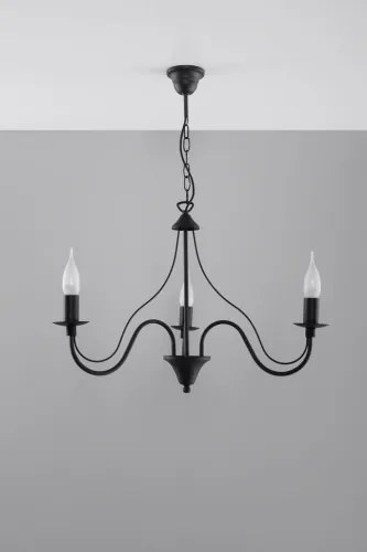 Lustr SOLLUX Minerwa 3 E14 3x40W bez zdroje SL.0217 černá