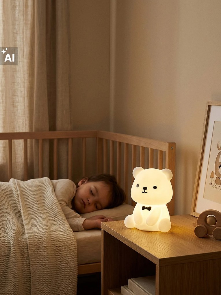 Sinsay - Dětská noční LED lampička ve tvaru medvídka - bílá
