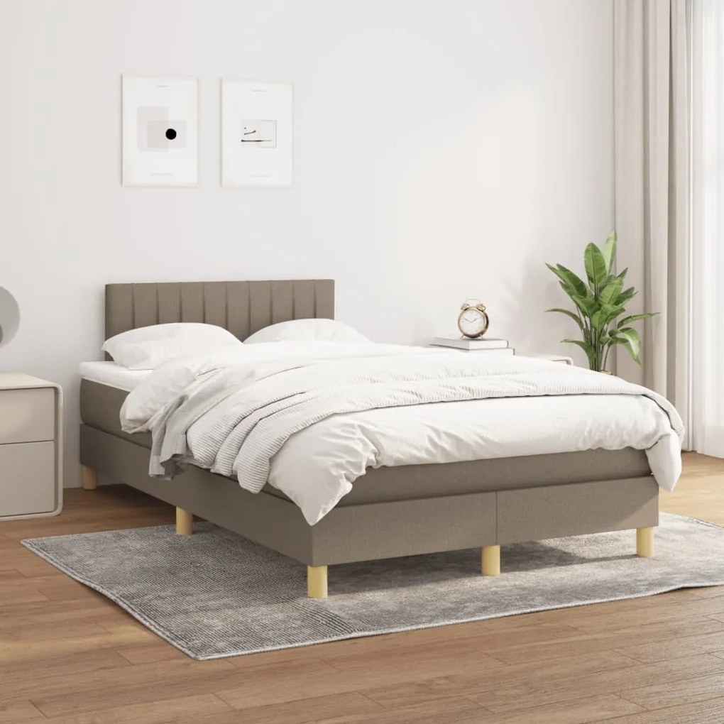 Box spring postel s matrací taupe 120x190 cm textil 3269790