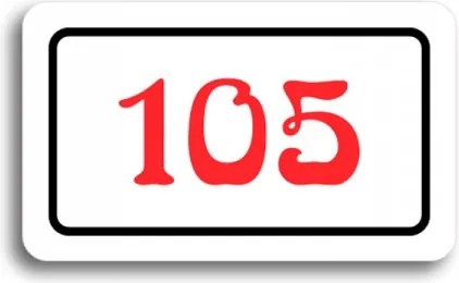 ACCEPT Číslo na dveře - typ 12 (50x30mm) - bílá tabulka - barevný tisk