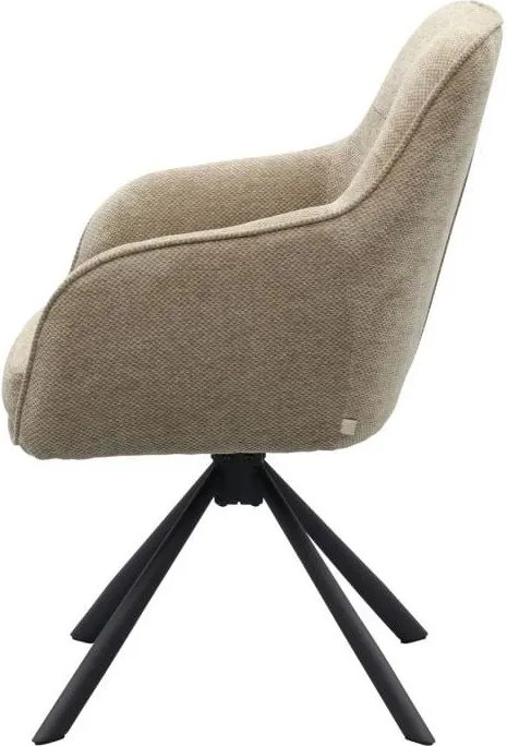 Taupe čalouněné jídelní křeslo s područkami Avola – Unique Furniture