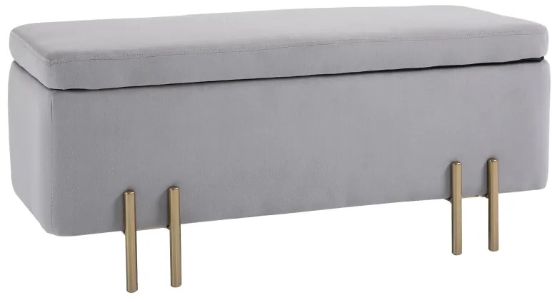 Čalouněná lavice s úložným prostorem, šedá, 100 x 40 x 42 cm 838-024GY