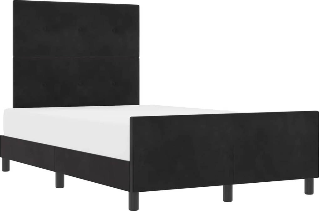 Postel s boxspringem s čelo Černá 120 x 200 cm samet 3344935