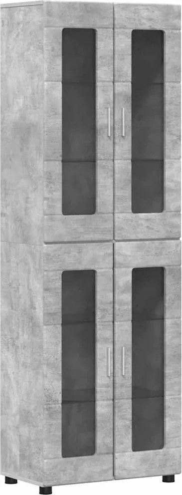 Vysoký bufet FLORIN 60 x 35 x 182 cm Betonově šedá 3397907