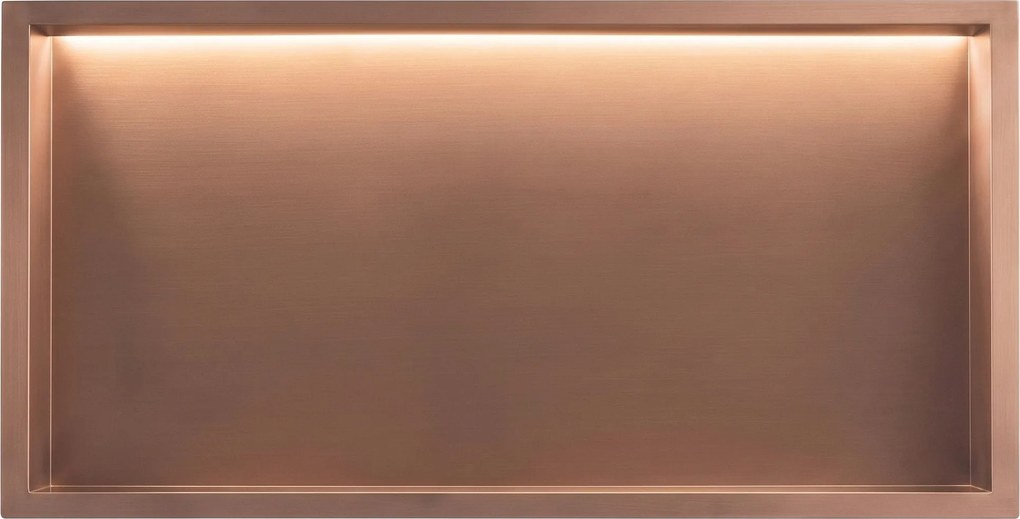 Rea Rea, VSTAVANÁ KOUPELNOVÁ POLICE LED 30x60 brush copper, REA-08568