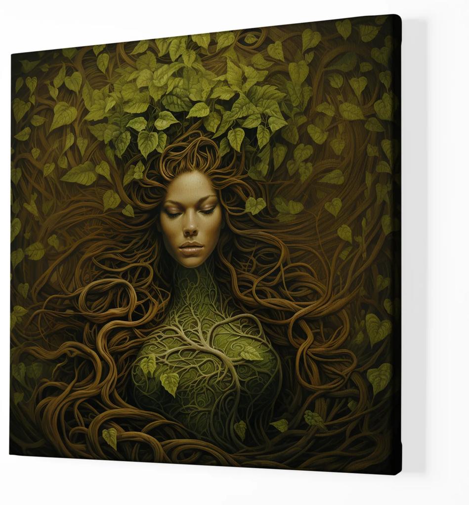 Obraz na plátně - Napojená žena Althea, strom života FeelHappy.cz Velikost obrazu: 60 x 60 cm