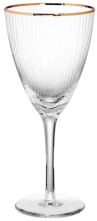 GOLDEN TWENTIES Sklenice na víno se zlatým okrajem 280 ml