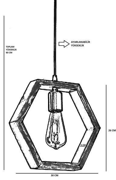 Lustr na lanku GEOMETRIK 1xE27/60W/230V