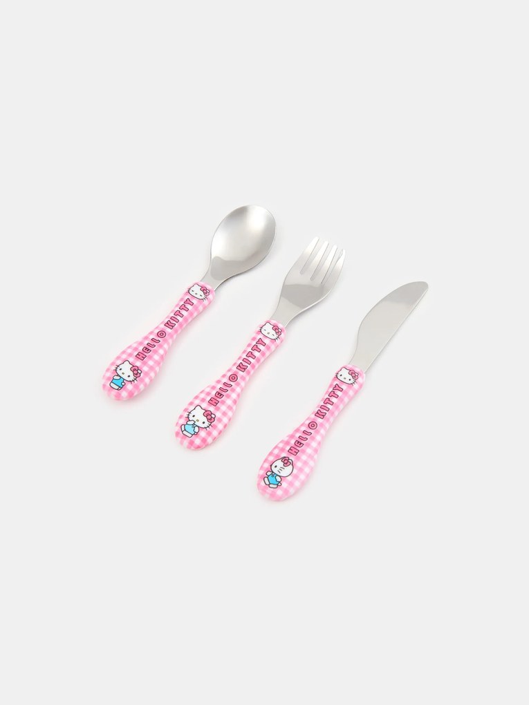 Sinsay - Sada příborů 3 baleni Hello Kitty - růžová