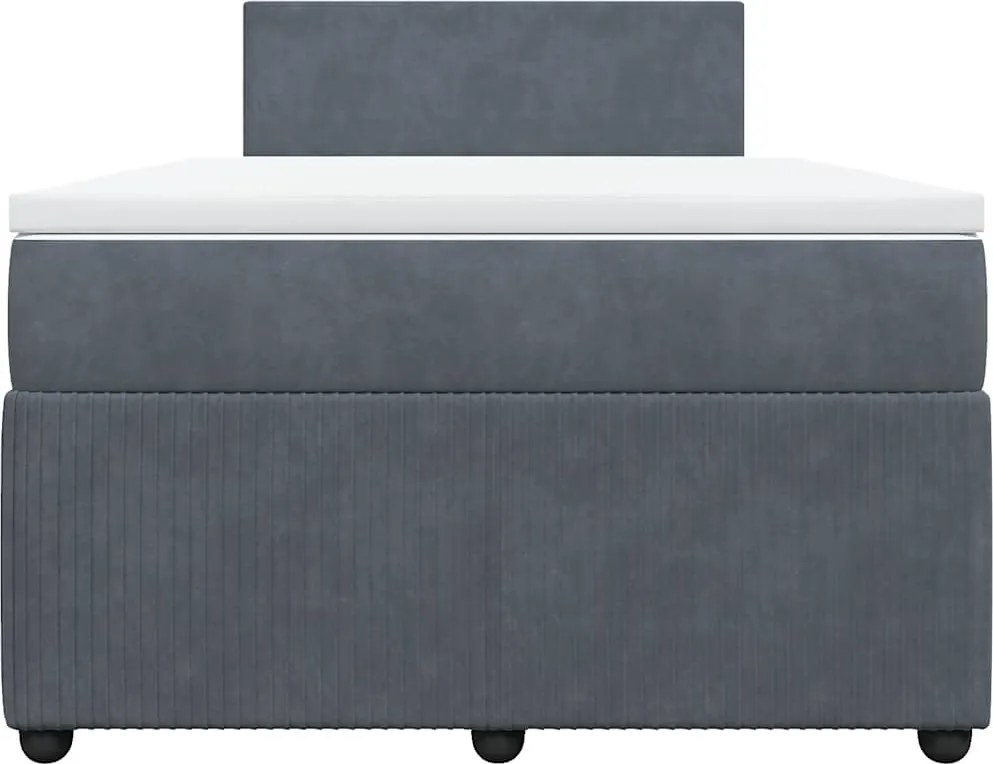 Box spring postel s matrací tmavě šedá 120 x 200 cm samet 3290005